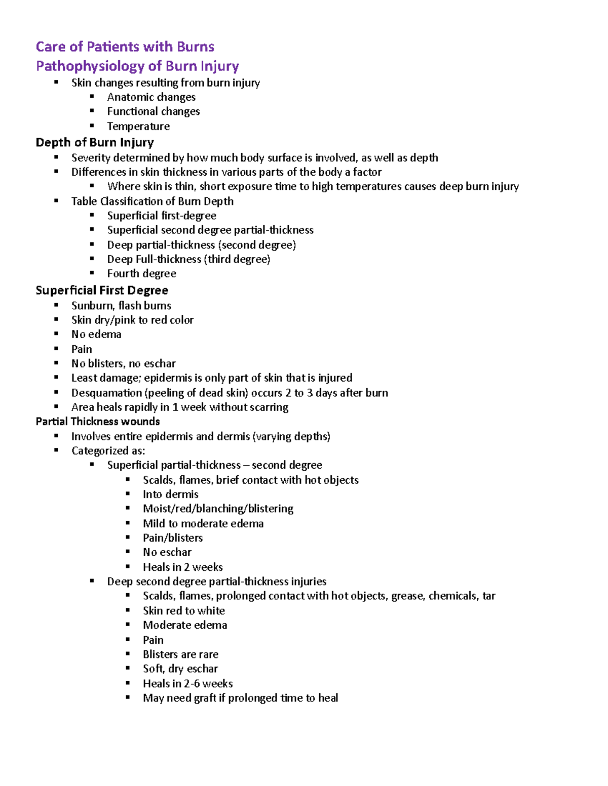 Care of Patients with Burns - Care of Patients with Burns ...