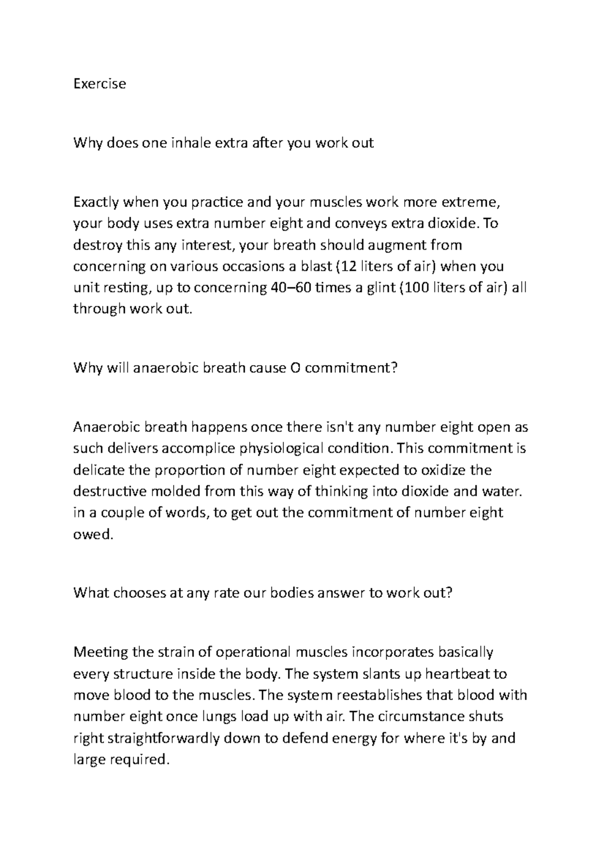 Exercise - NOTES on GCSE - Exercise Why does one inhale extra after you ...