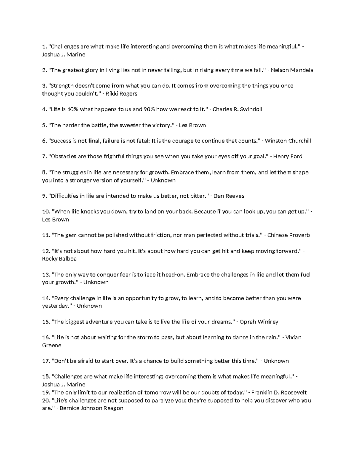 2Dailyquotes - This is only a quotes - "Challenges are what make life ...