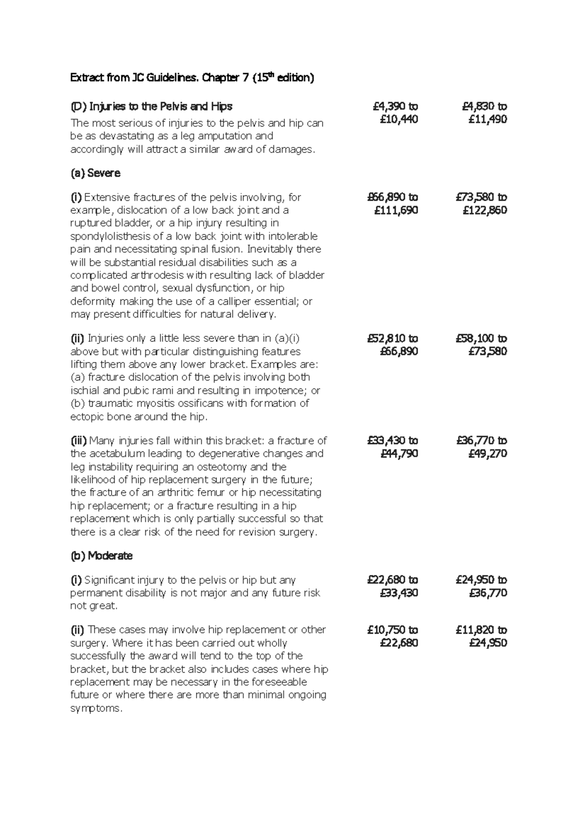 JC guidelines (extract) - ch. 7(D) - 15th edition - Extract from JC ...