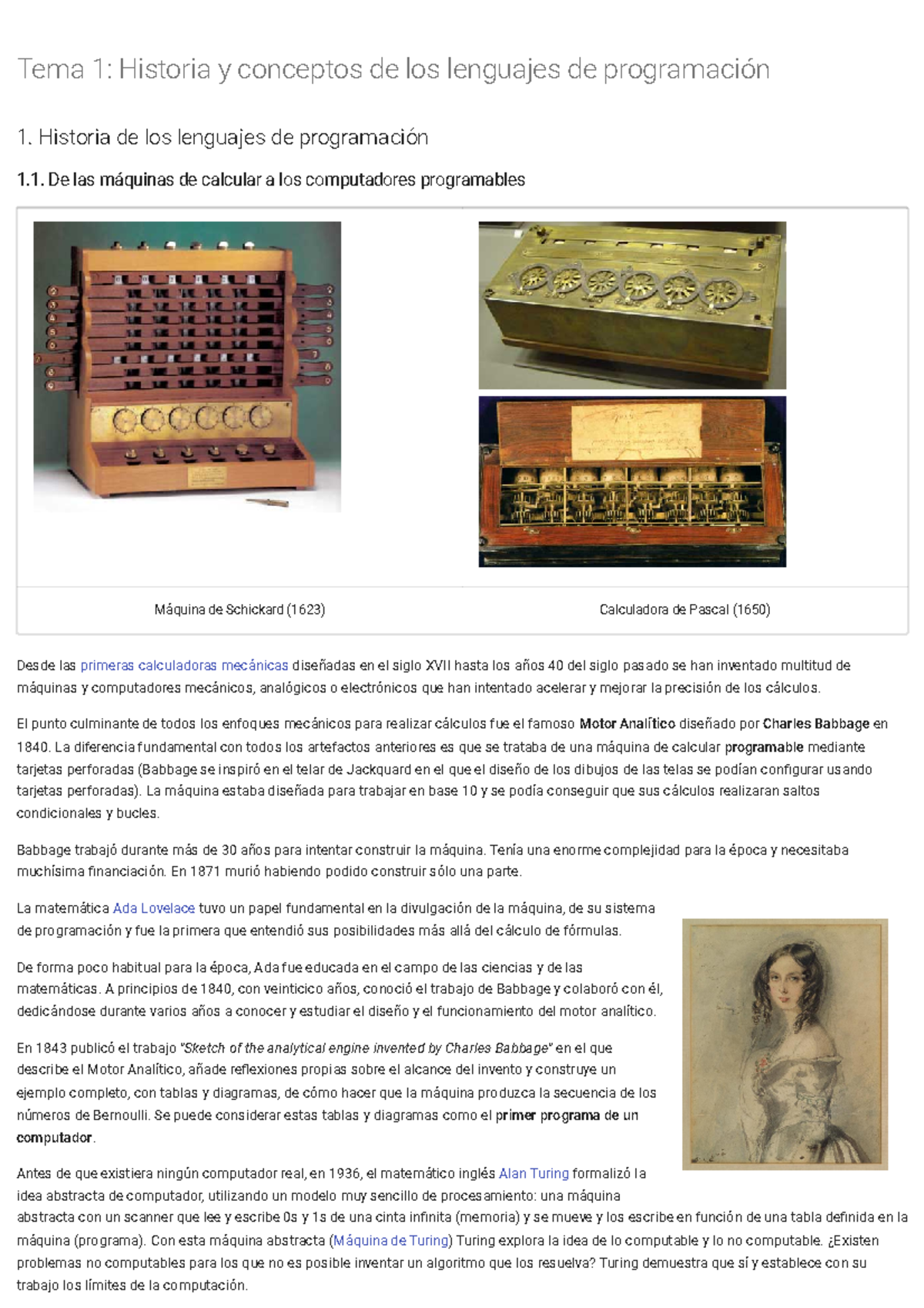 Tema 1 Historia de los lenguajes de programación - LPP - Tema 1 ...