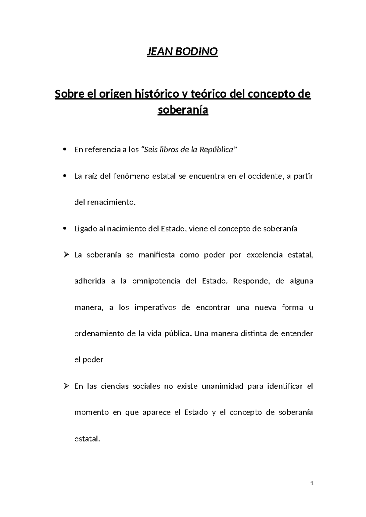 JEAN Bodino Y EL Concepto DE Soberania - JEAN BODINO Sobre el origen ...