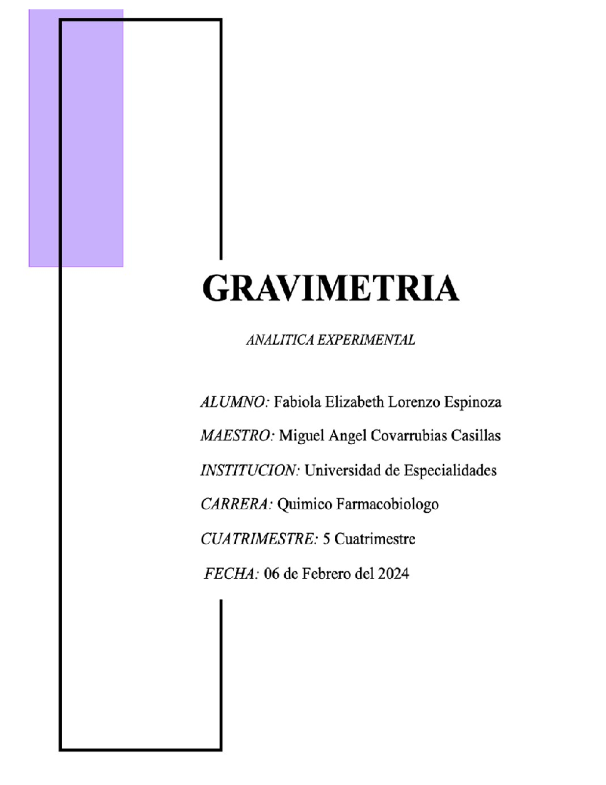 Actividad 3 - conceptos de gravimetria - Precipitación. La ...