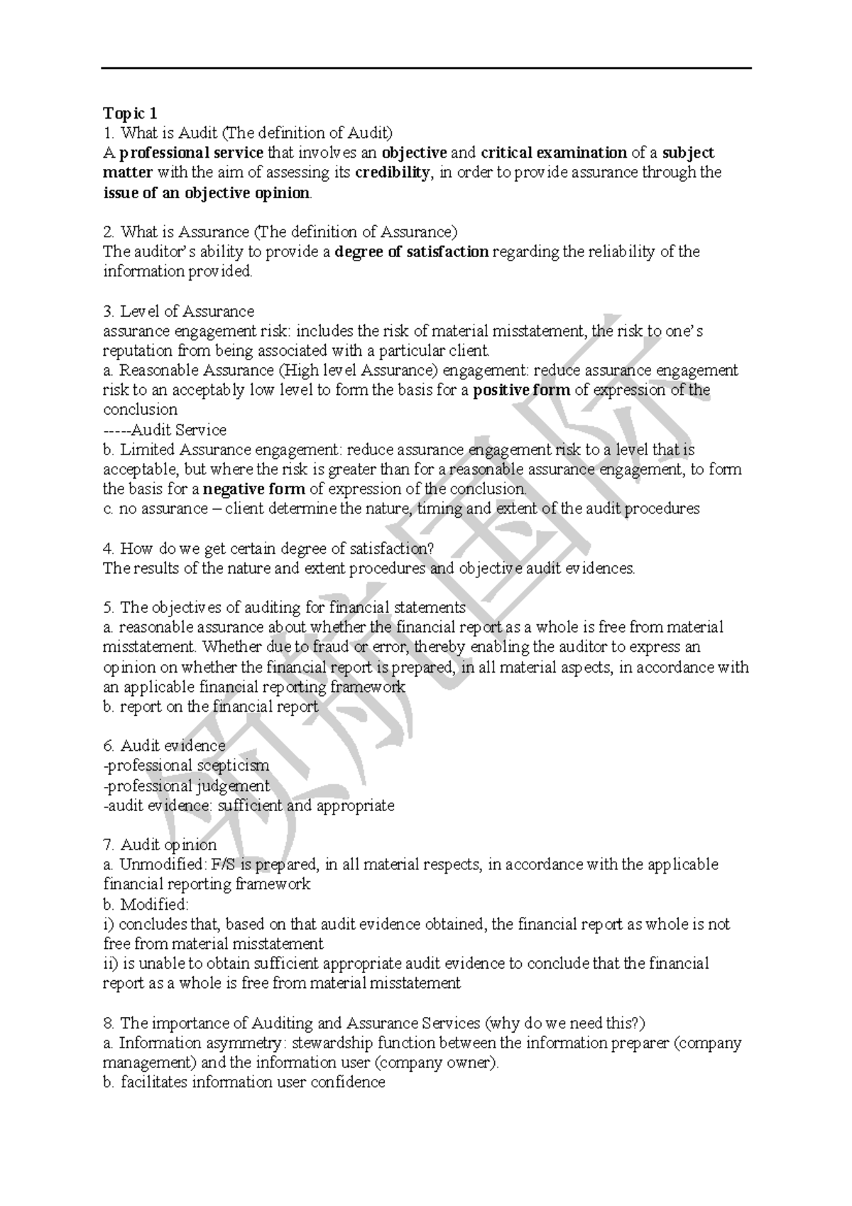 Topic 1 - Warning: TT: undefined function: 32 Topic 1 What is Audit (The definition of Audit) A ...