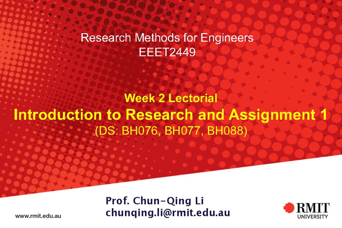 Week 2 Lecture Introduction to Research and Assignment 1 CQLi - RMIT University©2013 ...