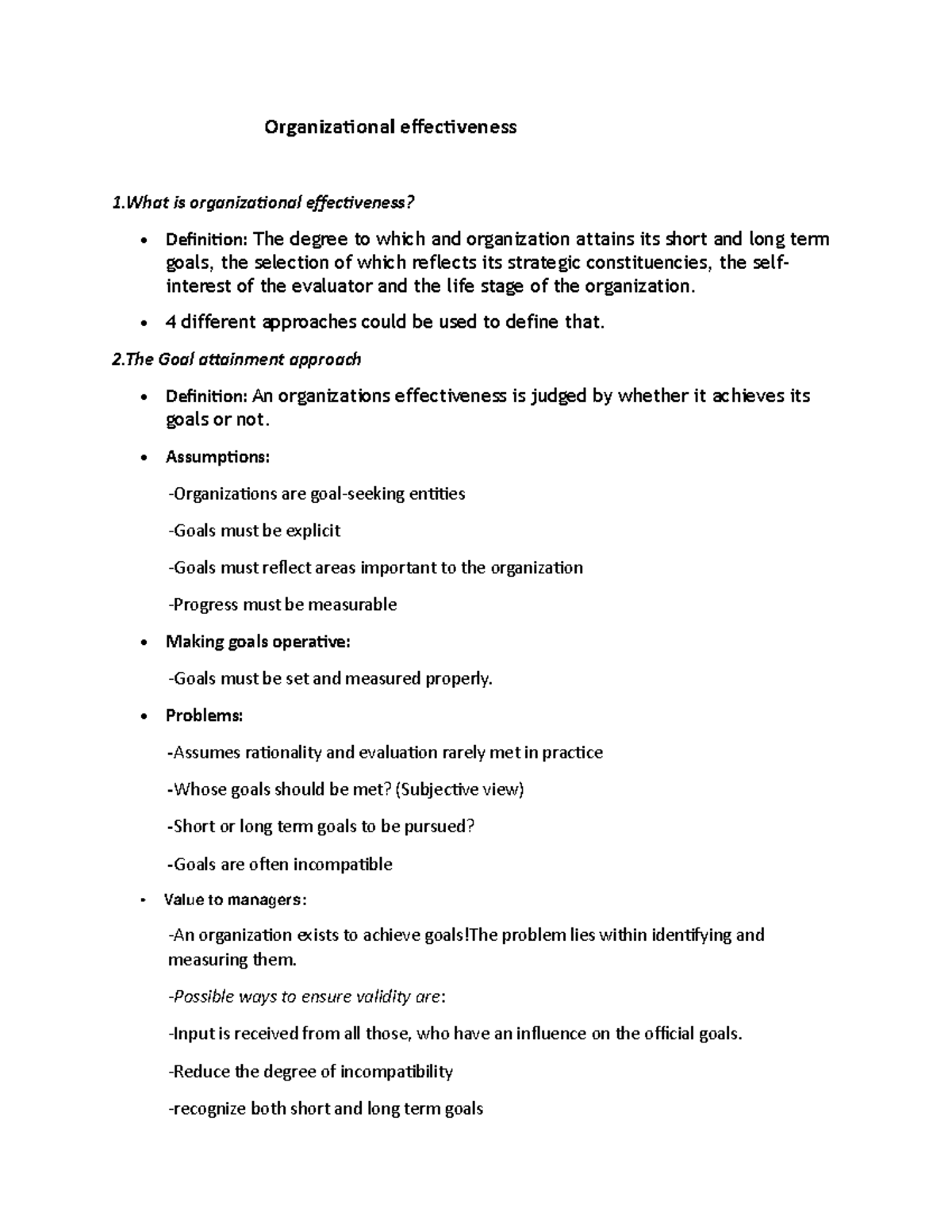 Summary Organisation Theory Short Summary Version Of Chapter 3 Gives