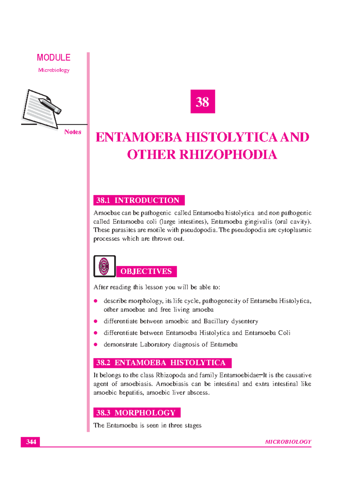 Lesson-38 - Parasitology notes for entameoba histolytica - MODULE ...