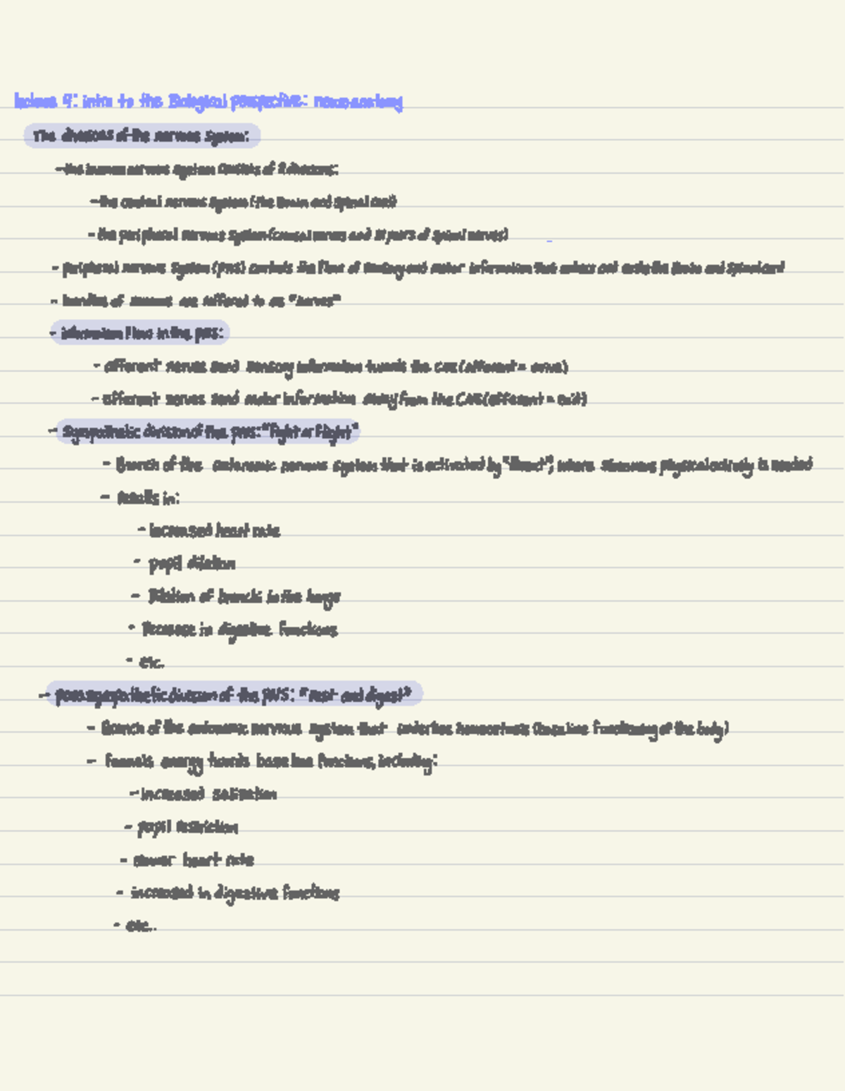 Psychology - lecture 4:intro to the Biological perspective:neuroanatomy ...