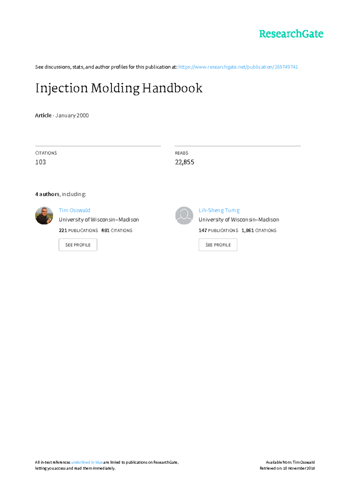 Injection Molding Handbook - See discussions, stats, and author ...