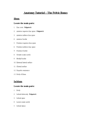 EHR119 Anatomy Practical Test Notes - EHR119 Anatomy Practical Test ...