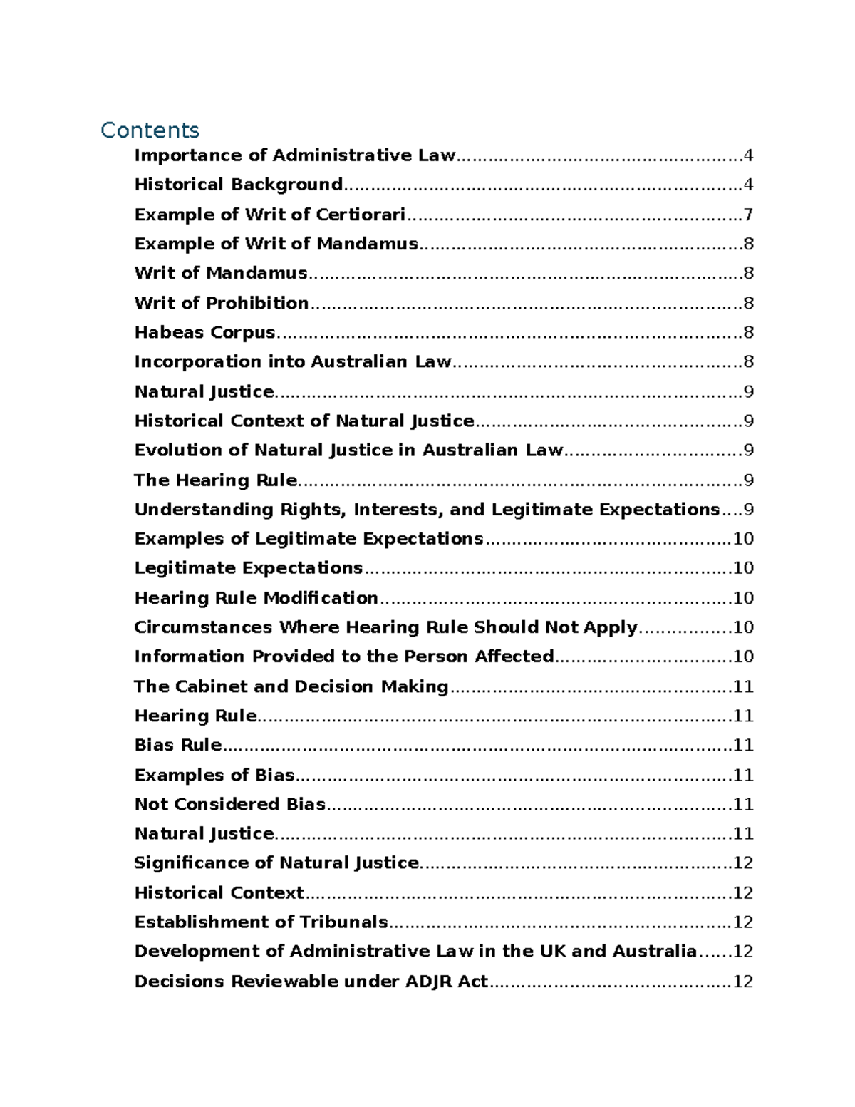 Admin Law notes - Contents Importance of Administrative - Studocu