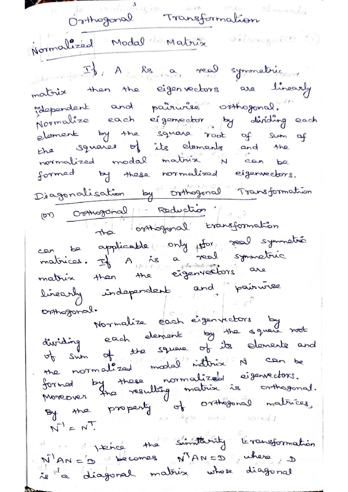 UNIT 1 - MATRICES (12) - Orthogonal Transformation Normalized Modal ...