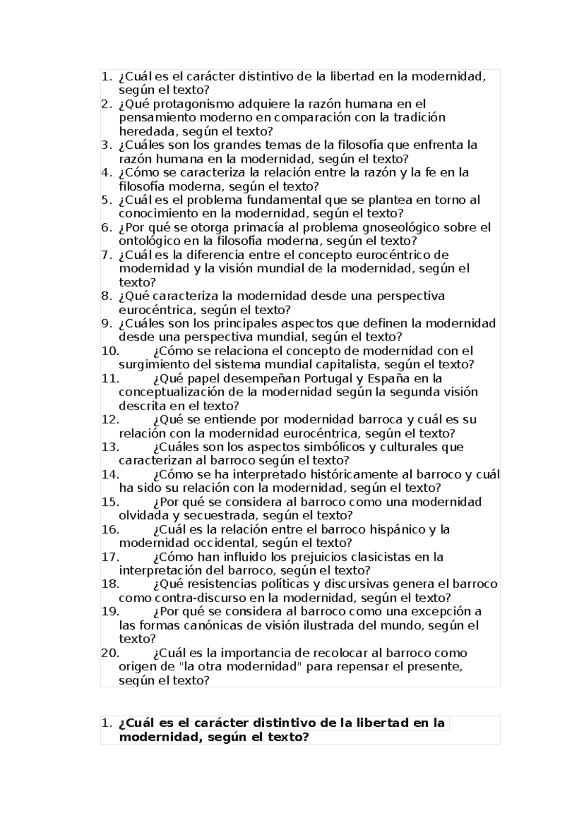 Cuál es el carácter distintivo de la libertad en la modernidad - 1 ...