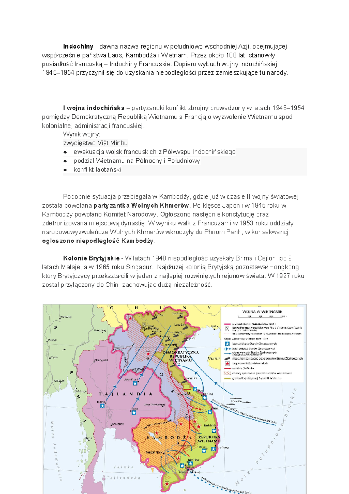 Indochiny - opis - Indochiny - dawna nazwa regionu w południowo ...
