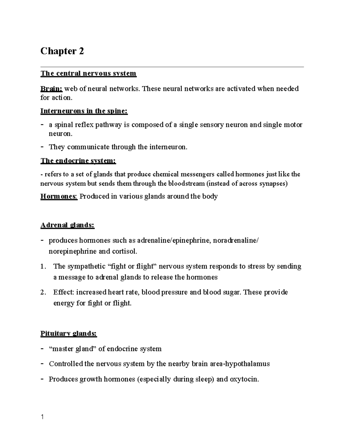 Chapter 2 part 2 - Chapter 2 The central nervous system Brain: web of ...