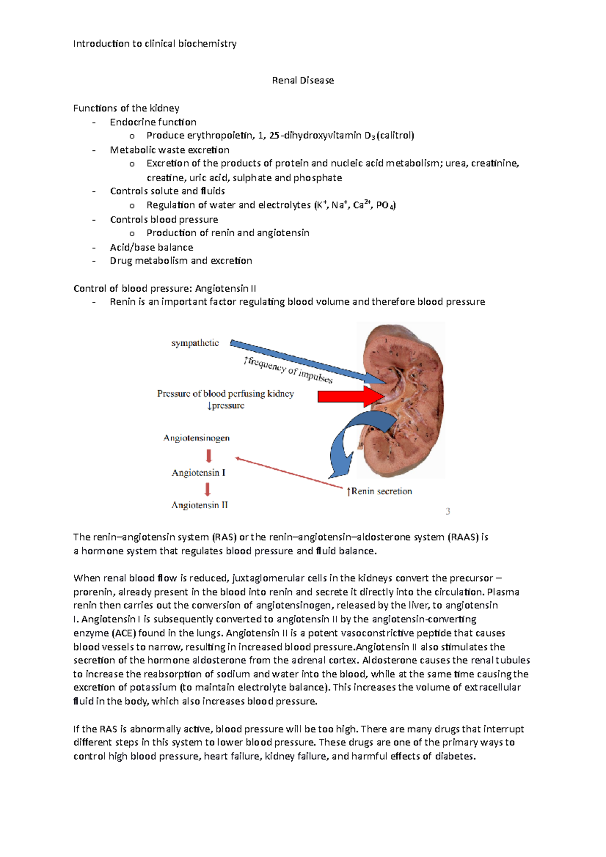 Renal Disease - Renal Disease Functions of the kidney - Endocrine ...
