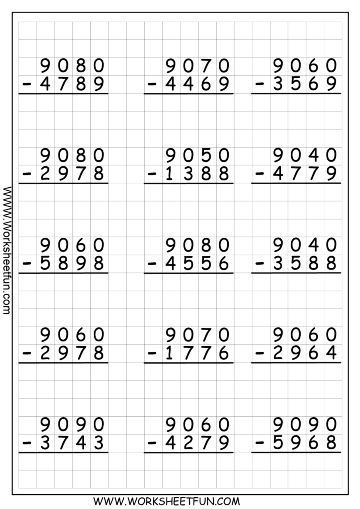 4D R Subtraction WS 1 - Worksheets for students - General Education ...