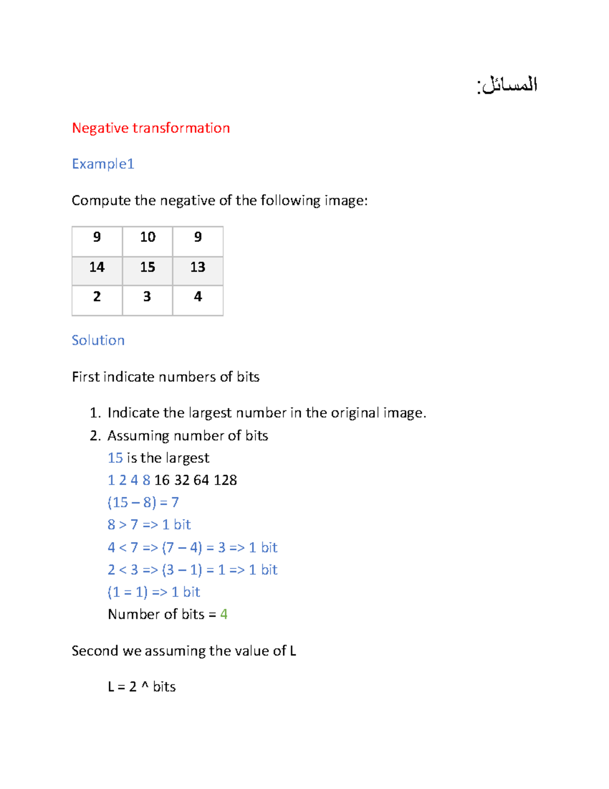 Problems - المسائل: Negative transformation Example Compute the ...
