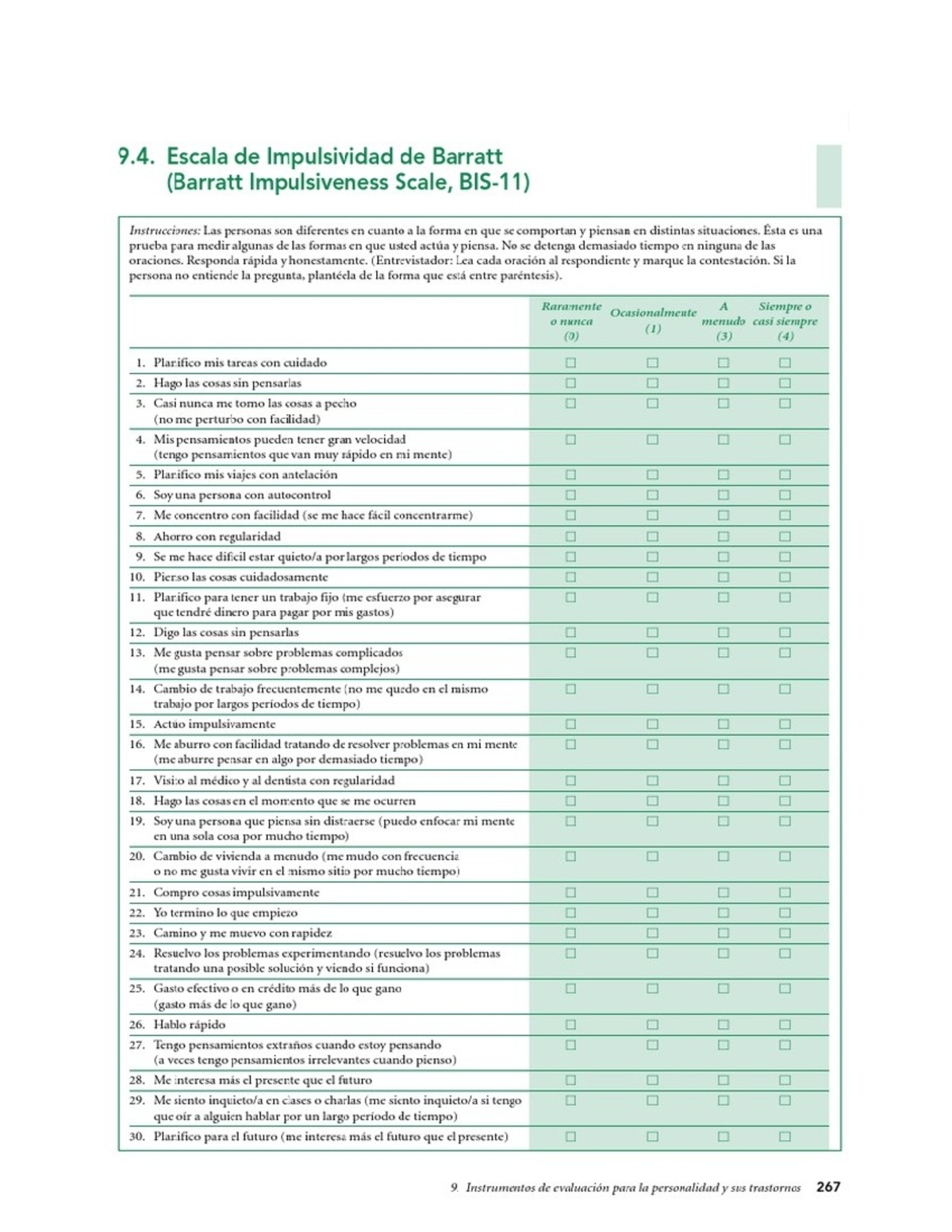 Barrat - test - Psicología - Studocu