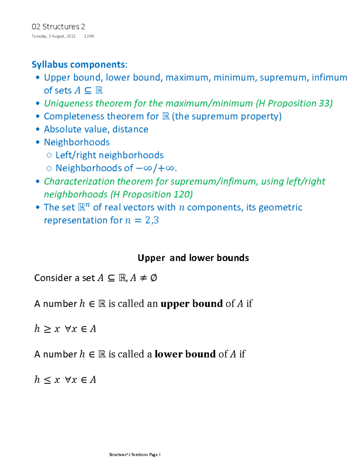 02 Structures 2 Class Notes Syllabus Components Upper Bound Lower Bound Maximum Minimum 1612
