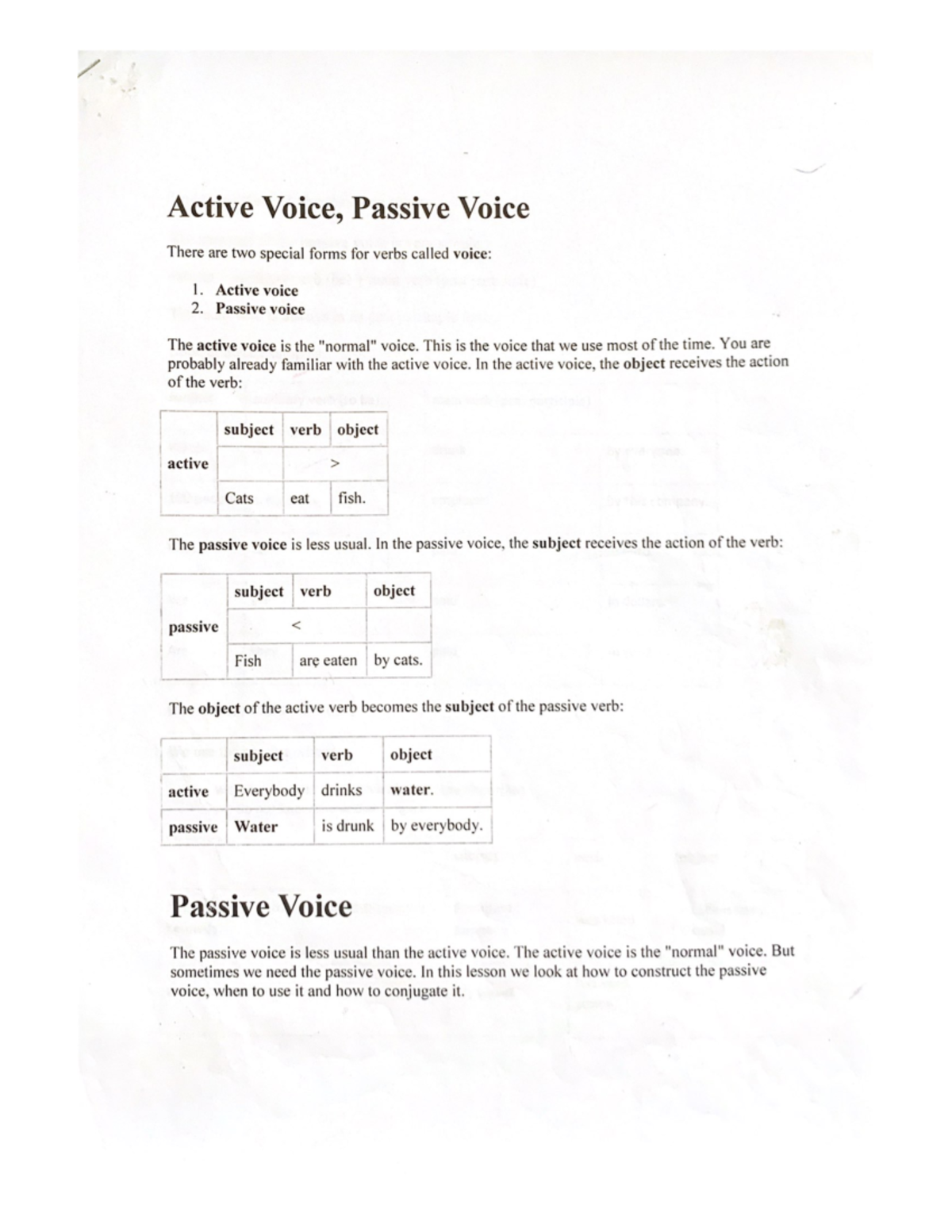 Active Voice, Passive Voice Lesson plan - English Literature - Studocu
