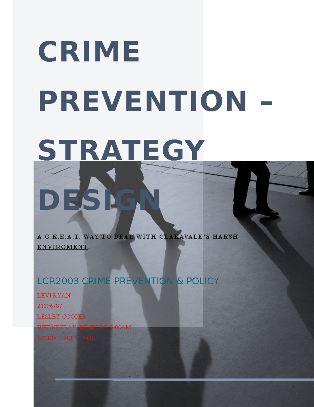 Crime prevention - assessment - not useful dont bother - CRIME ...