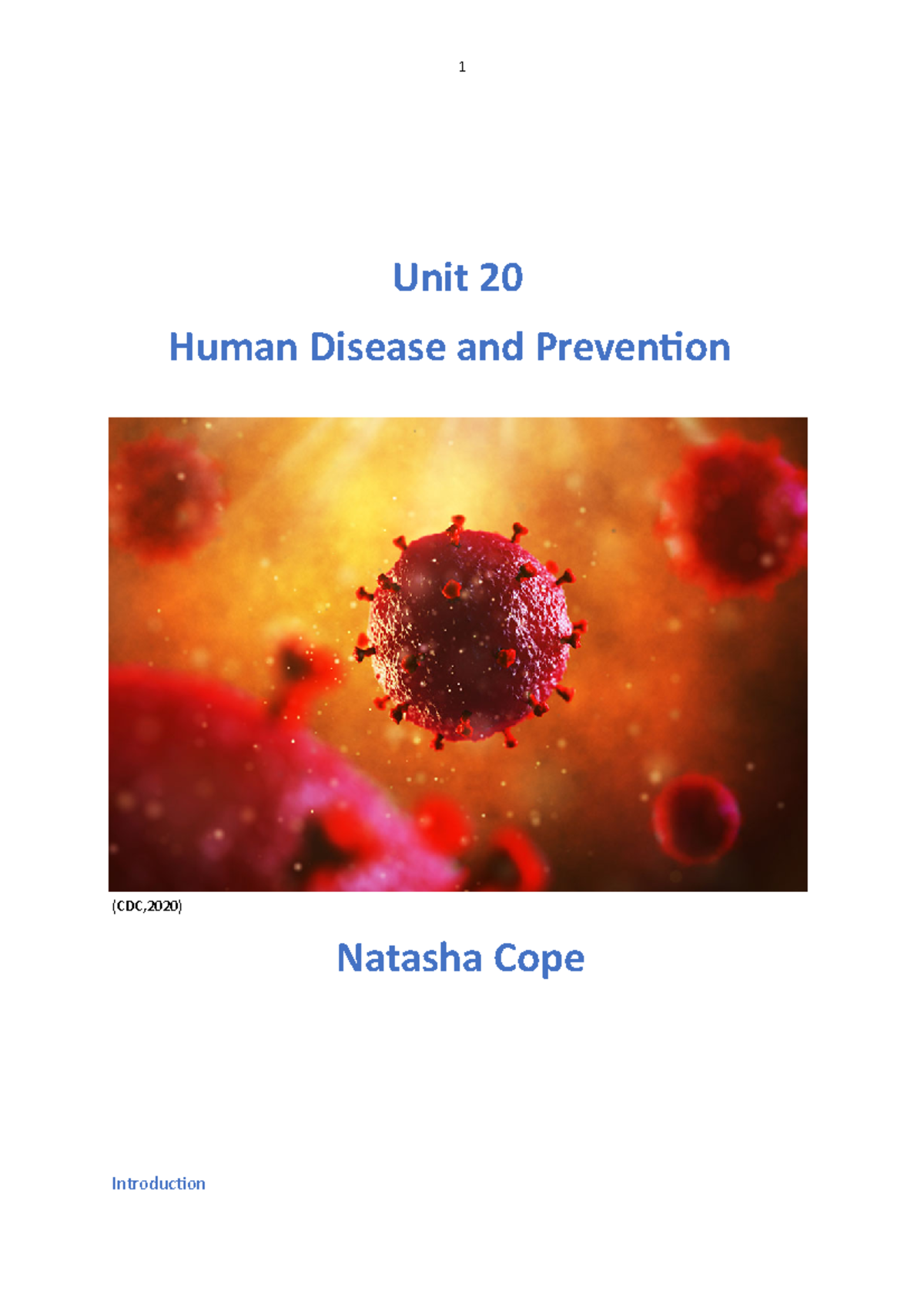 Unit 20 - Human Disease And Prevention - Unit 20 Human Disease and ...