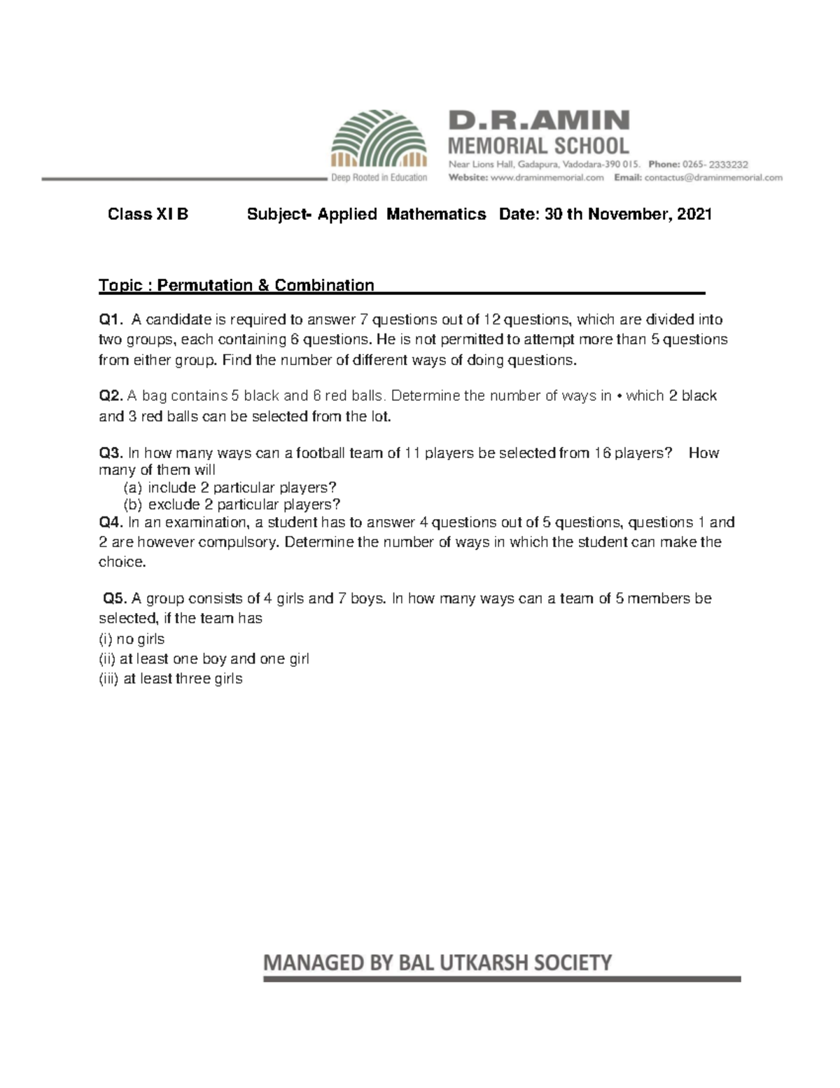 4270419 1638207488 - 4855559 - Class XI B Subject- Applied Mathematics ...