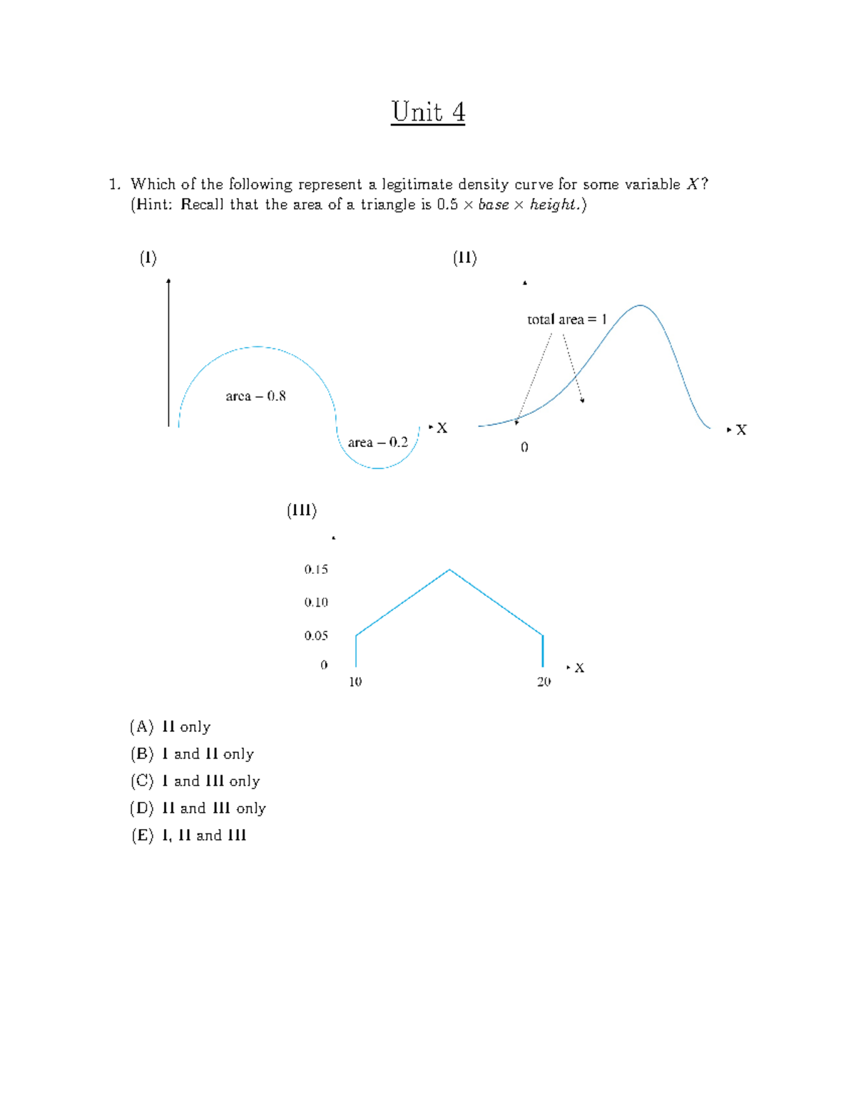 Unit 4 Multiple Choice - unit 4 mc - STAT 1000 - U of M - Studocu