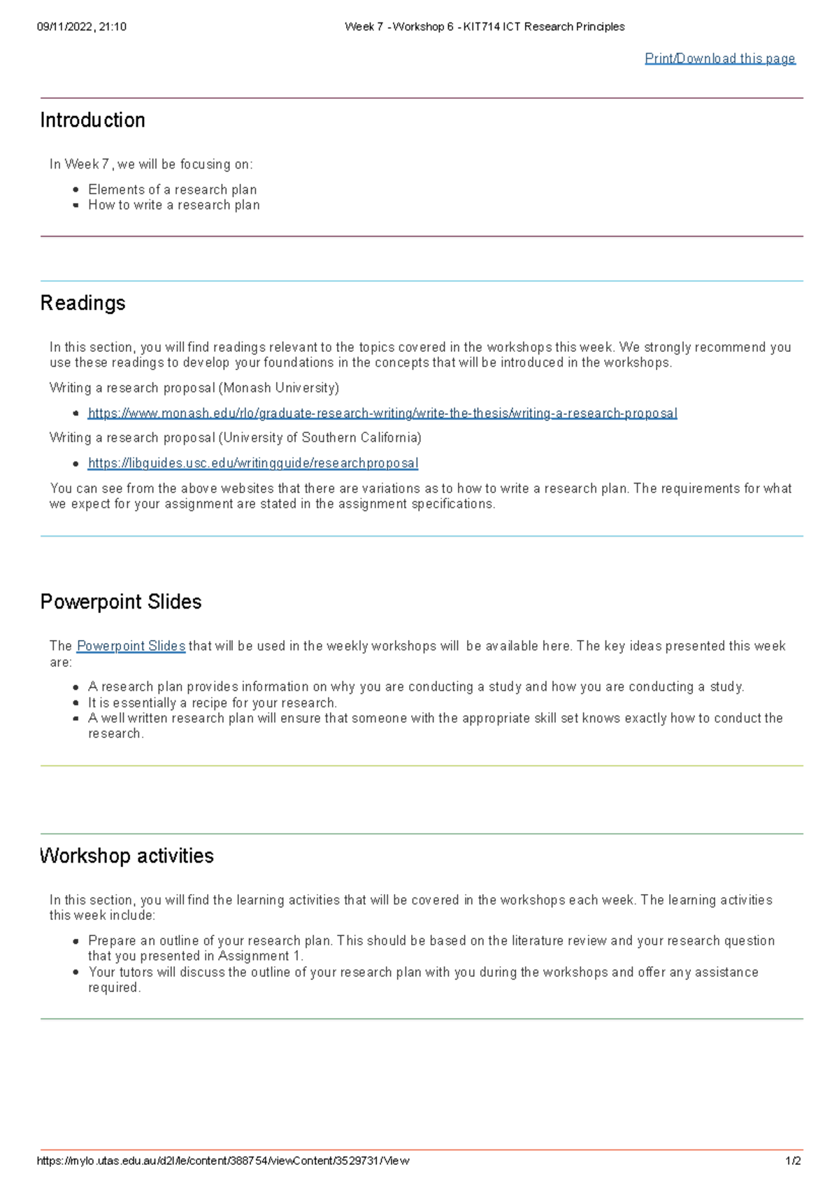 Week 7 - Workshop 6 - KIT714 ICT Research Principles - 09/11/2022, 21 ...