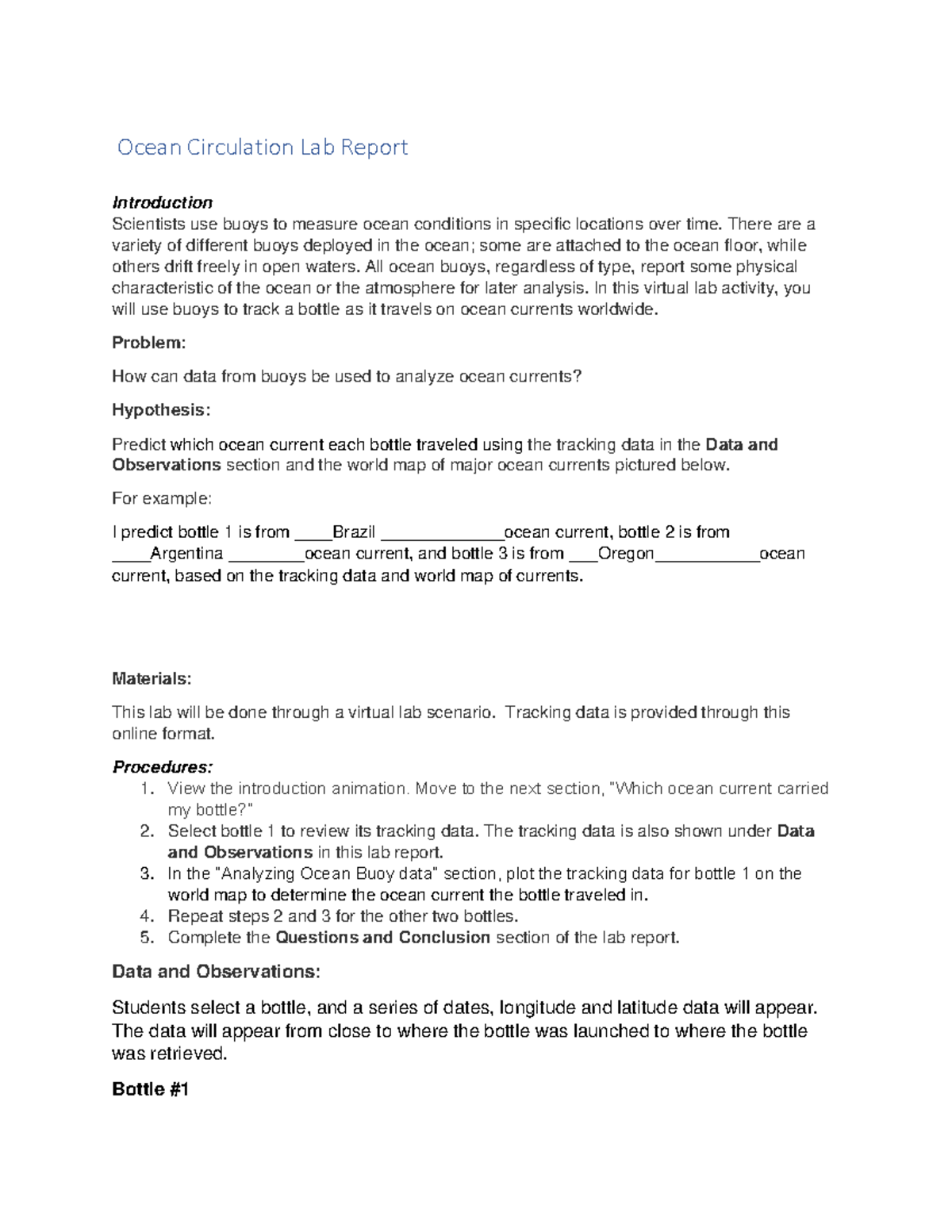 Document 202 - coursework - Ocean Circulation Lab Report Introduction ...