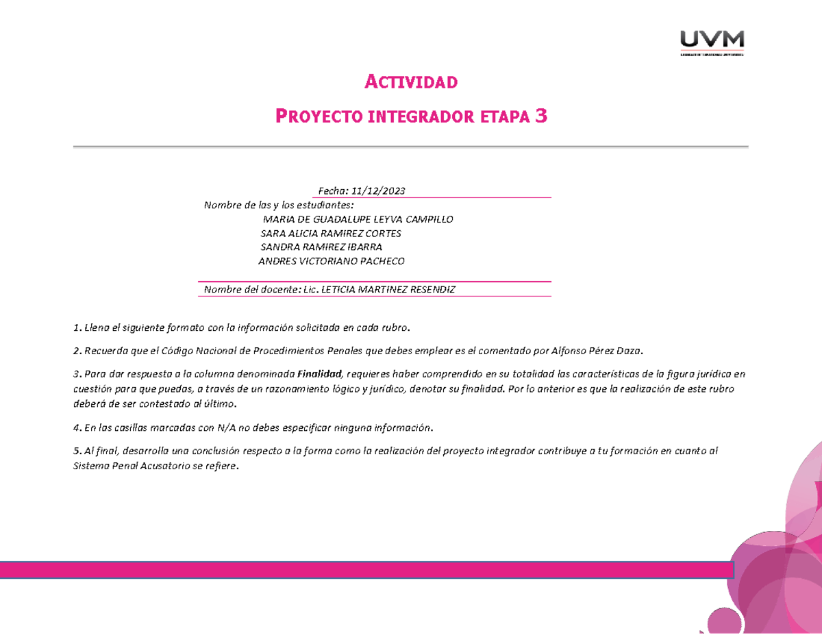 A#7 EQ12 dpp - ACTIVIDAD PROYECTO INTEGRADOR ETAPA 3 - ACTIVIDAD PROYECTO INTEGRADOR ETAPA 3 ...