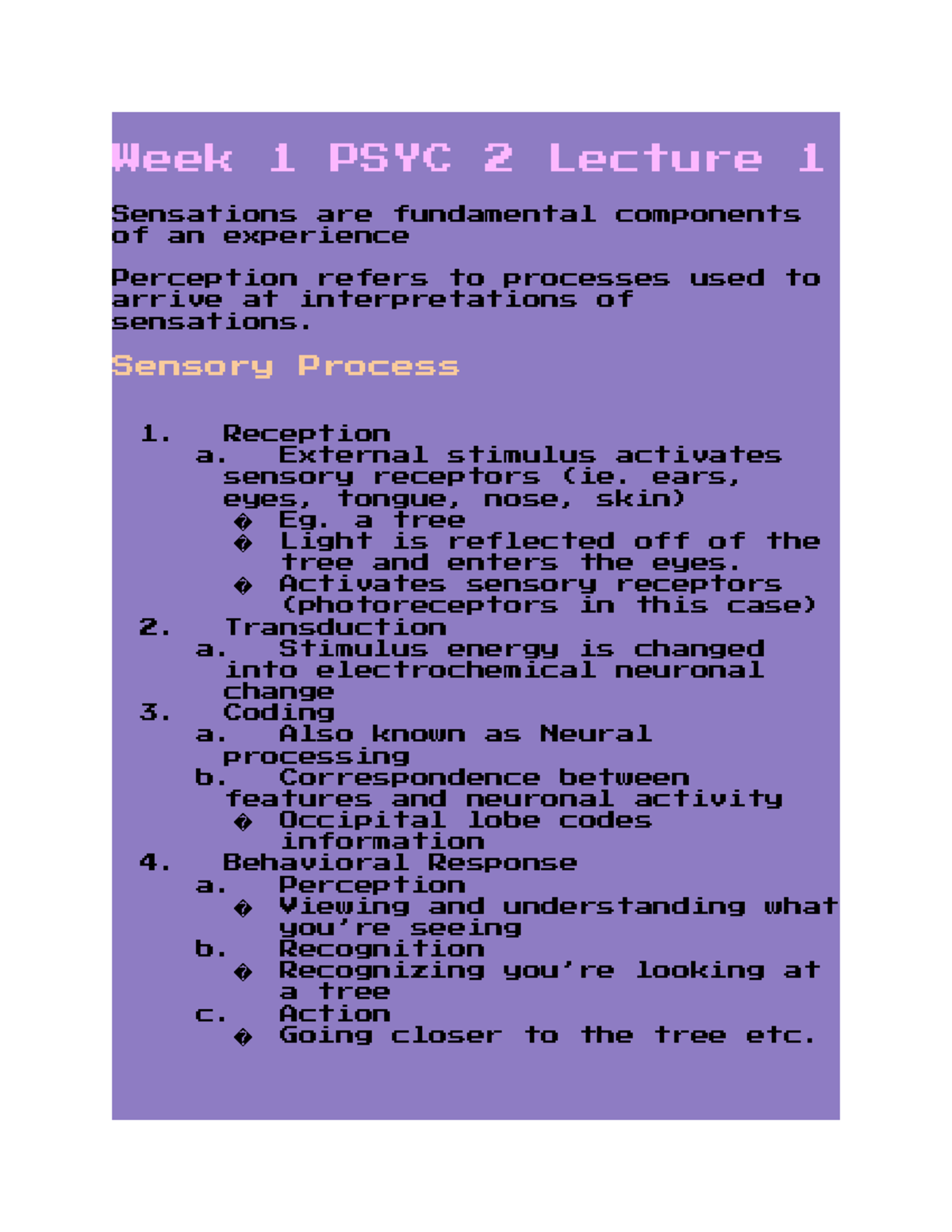 PSYC 2 - PSYC 2: Gen Psych: Biological Foundations - Moranton - Week 1 PSYC 2 Lecture 1 ...