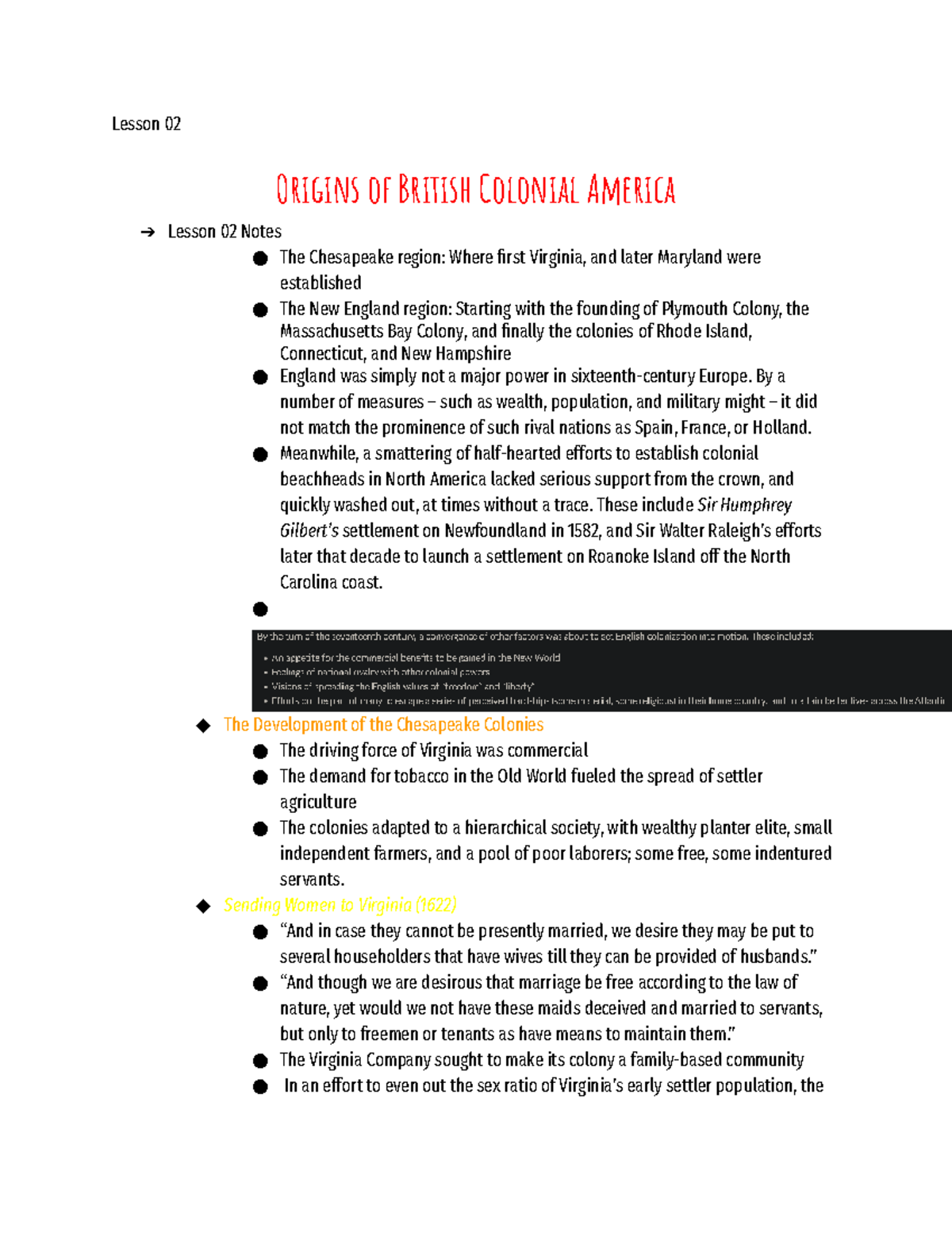 Lesson 2 - Lesson 02 Origins of British Colonial America Lesson 02 ...