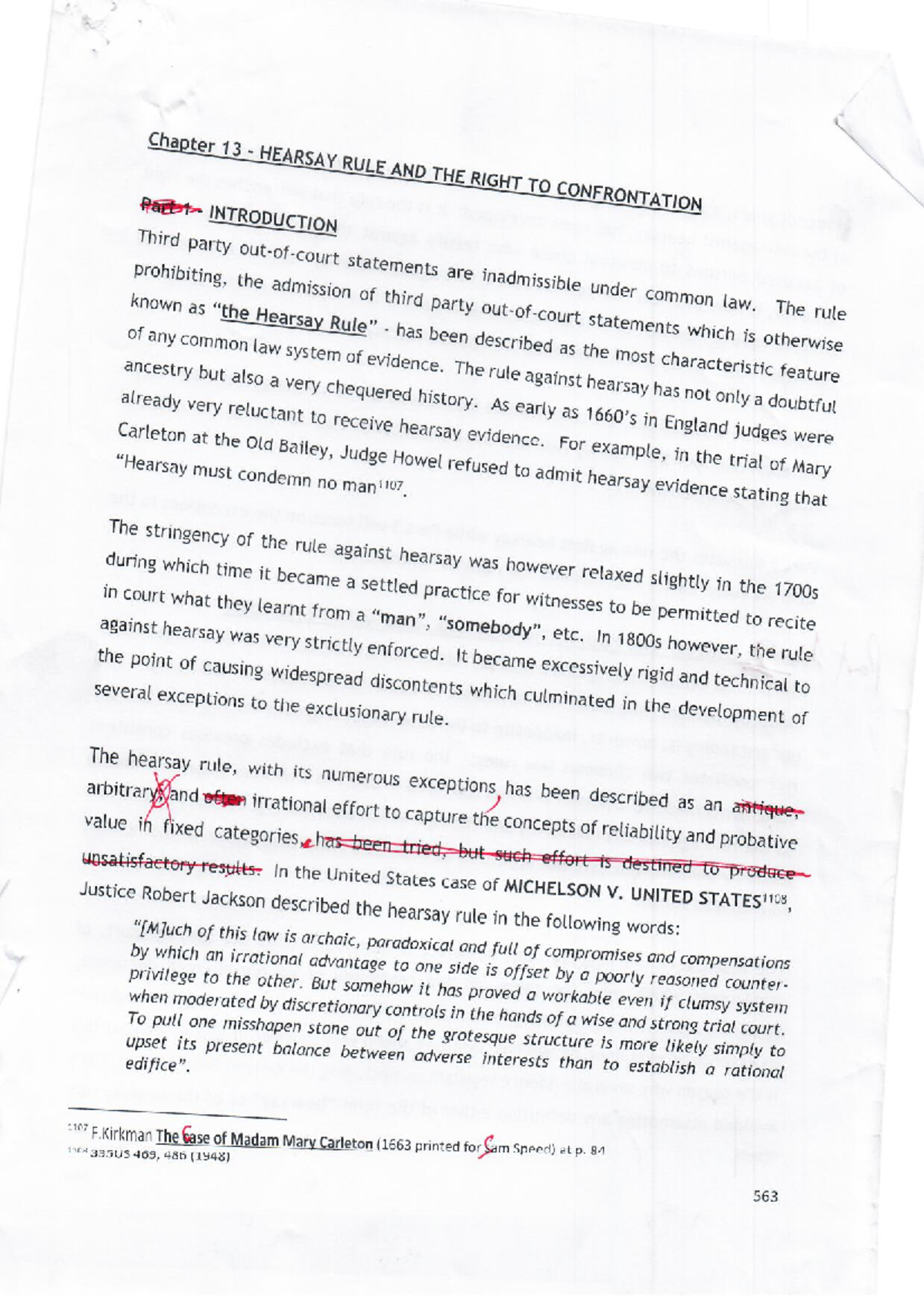 Evidence 2 chap 13 Introduction - Evidence law - Studocu