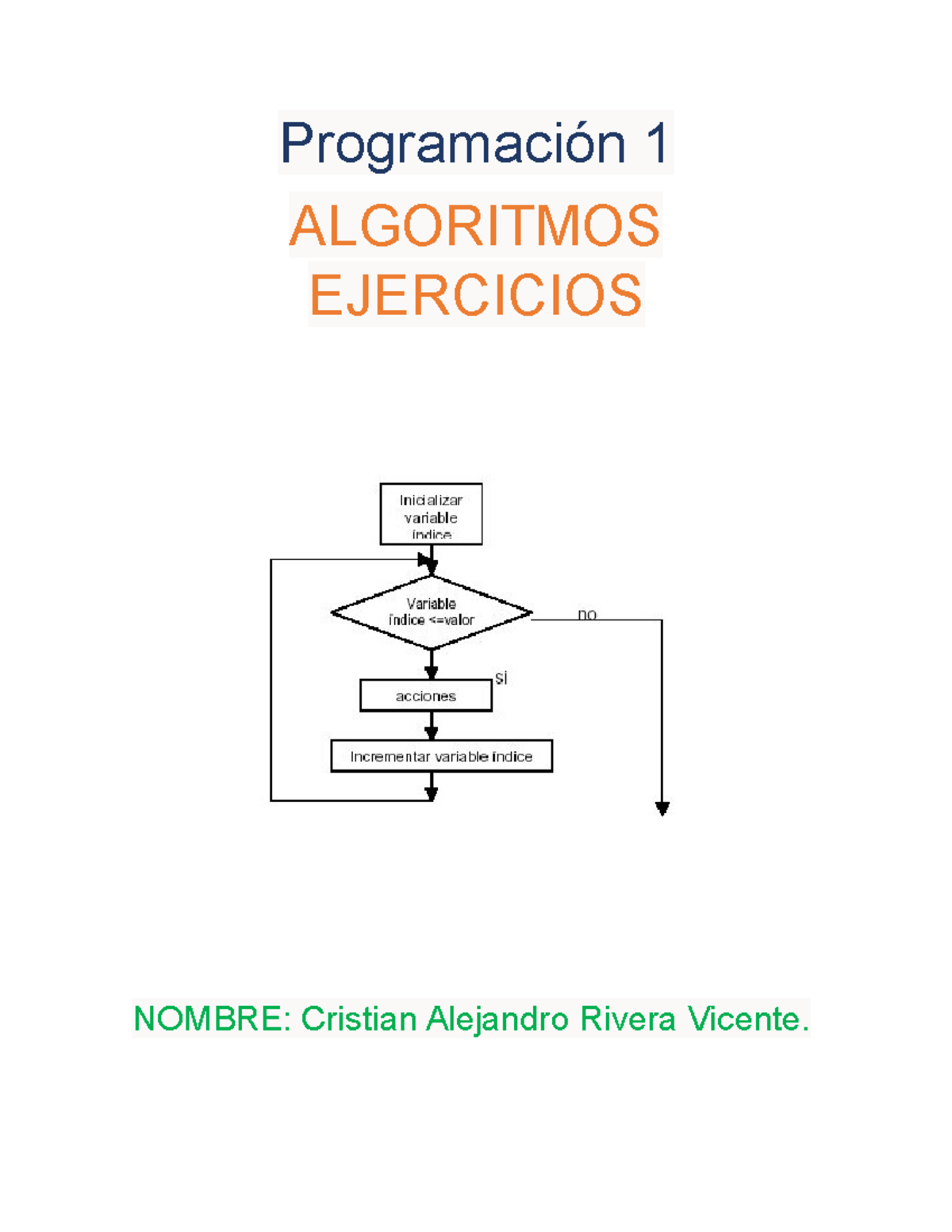 ALgoritmos repetitivos - Programación 1 ALGORITMOS EJERCICIOS NOMBRE ...