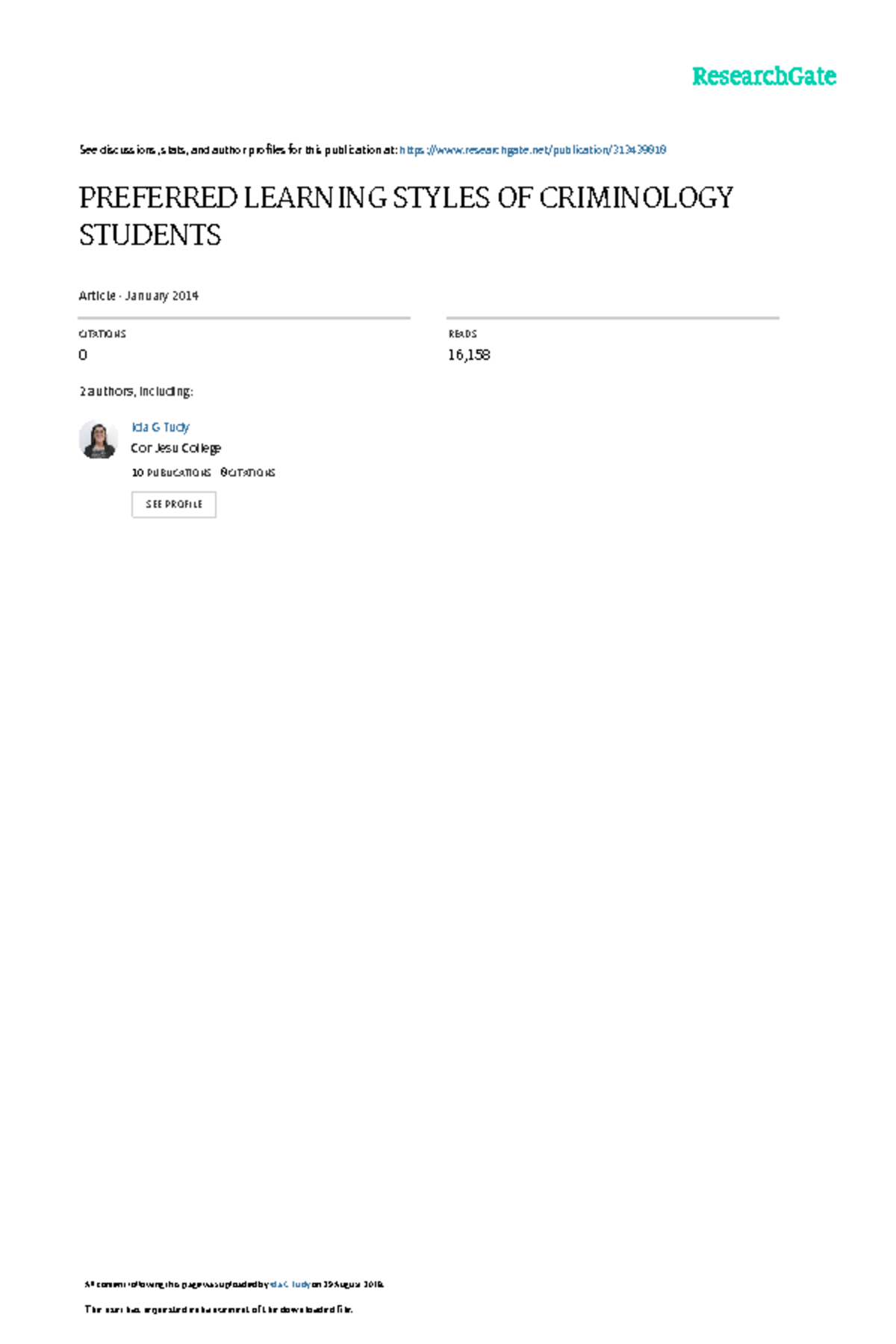 Preferred Learning Styles - See discussions, stats, and author profiles ...