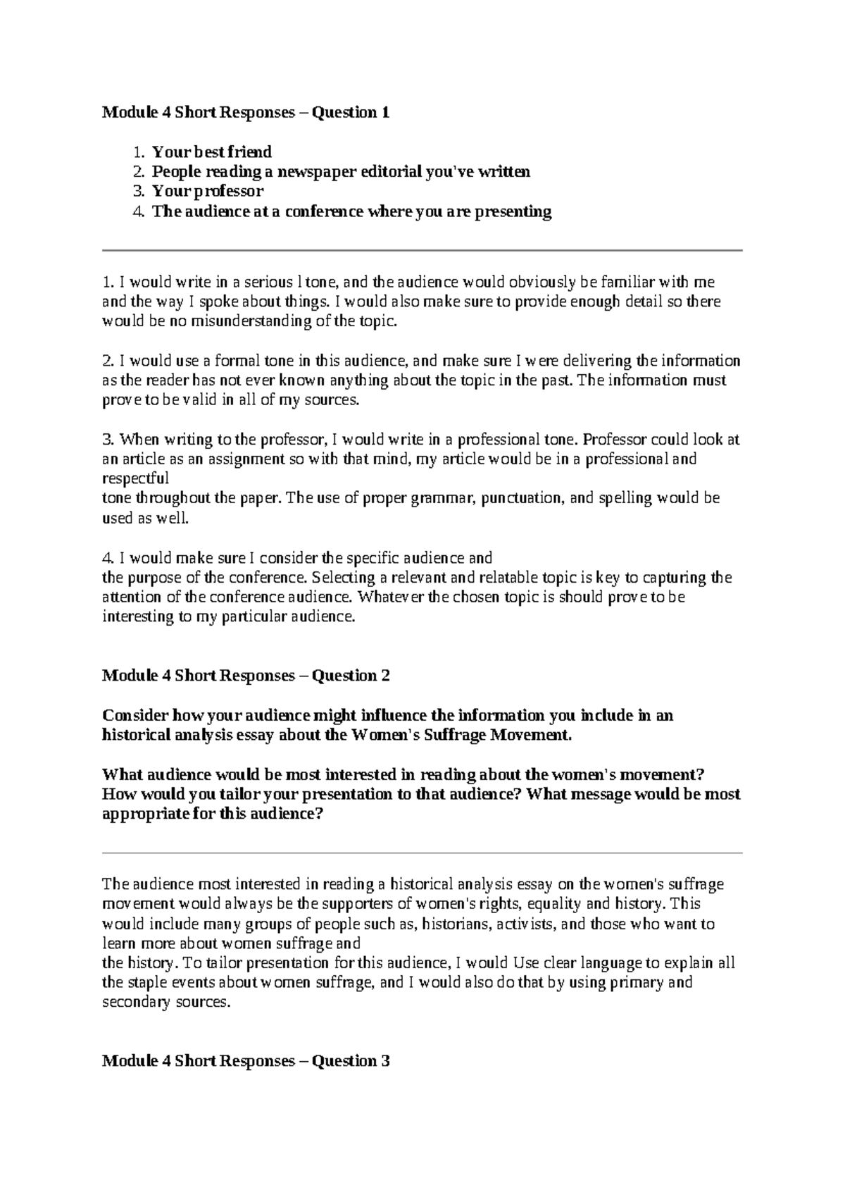 Heather Munday HIS 200 module 4 short answers - Module 4 Short ...