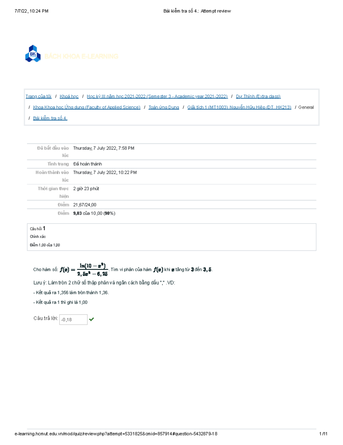 HK213-ĐỀ-ÔN - sdfsdfsd - Trang của tôi / Khoá học / Học kỳ III năm học 2021-2022 (Semester 3 ...