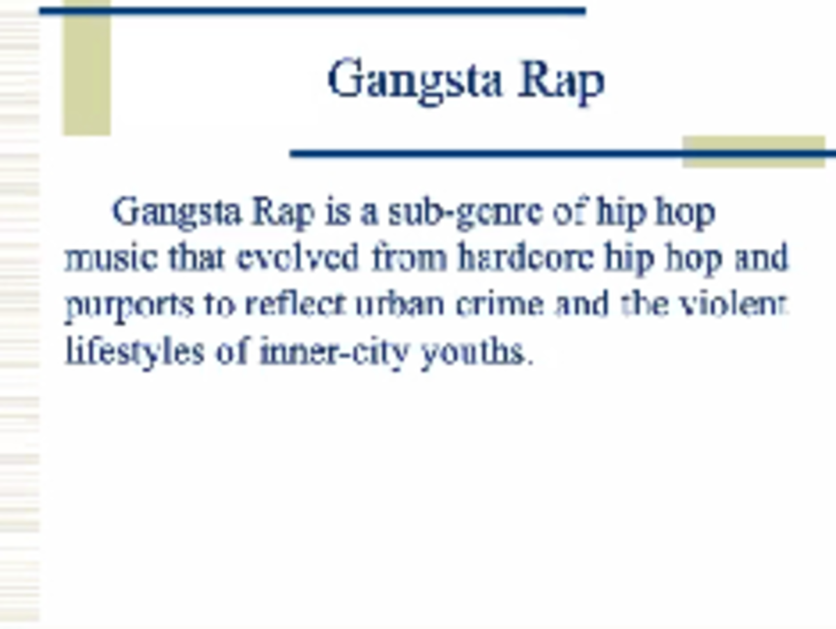 Gangsta rap slide - ppt - Fa/Musi 2520 - Gangsta Rap Gangsta Rap is a of hip hop music that ...