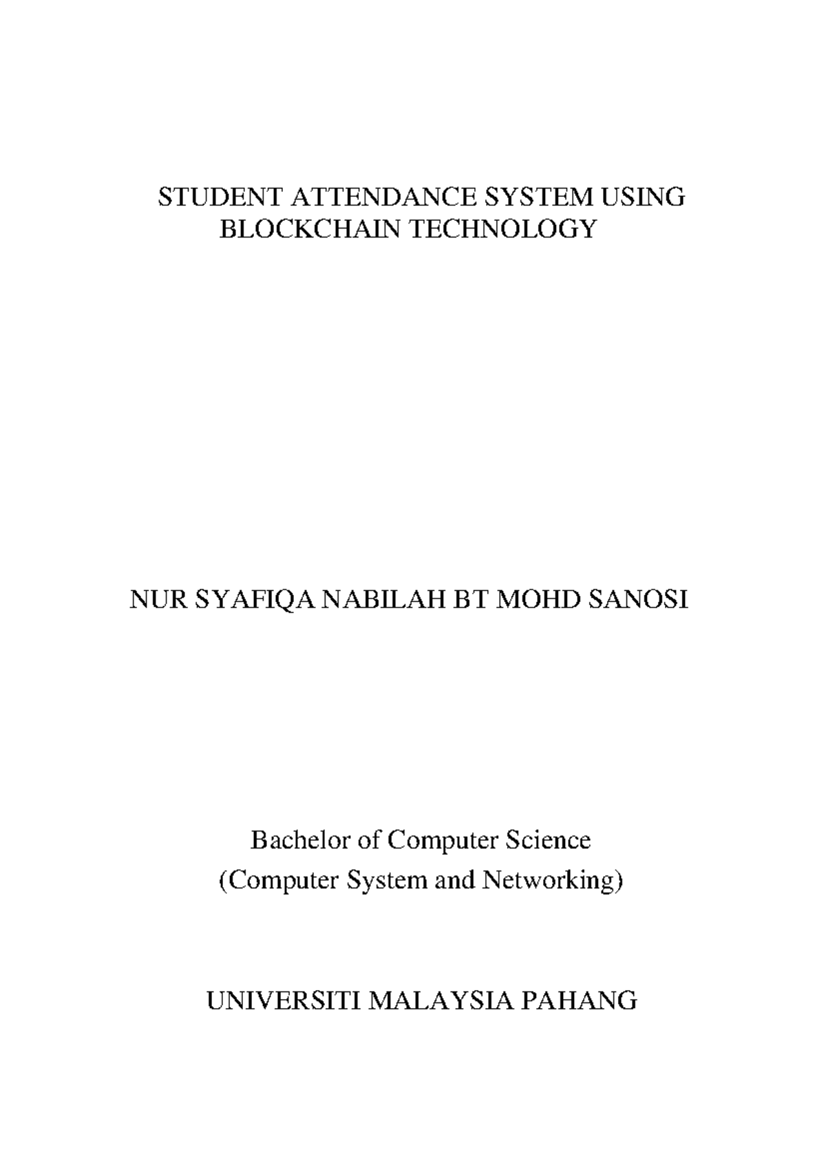 Student attendance system using blockchain - STUDENT ATTENDANCE SYSTEM USING BLOCKCHAIN ...