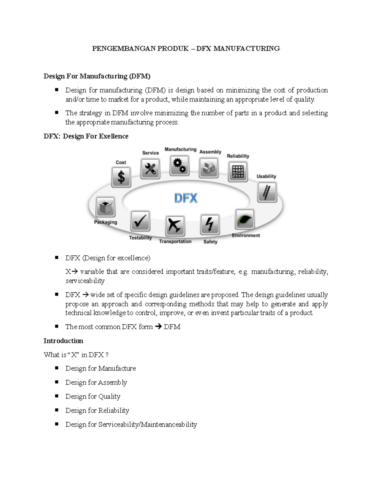 Product Development DFX Manufacturing - PENGEMBANGAN PRODUK – DFX ...