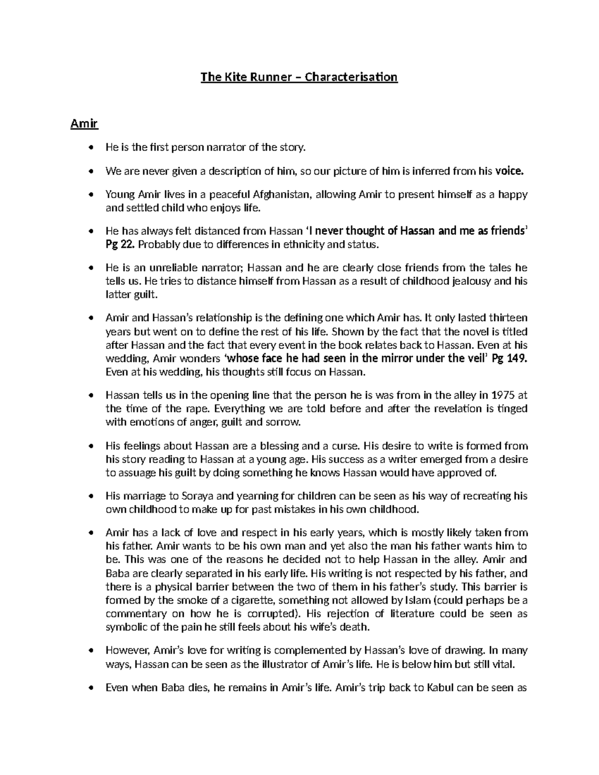 The kite runner characterisation - The Kite Runner – Characterisation ...