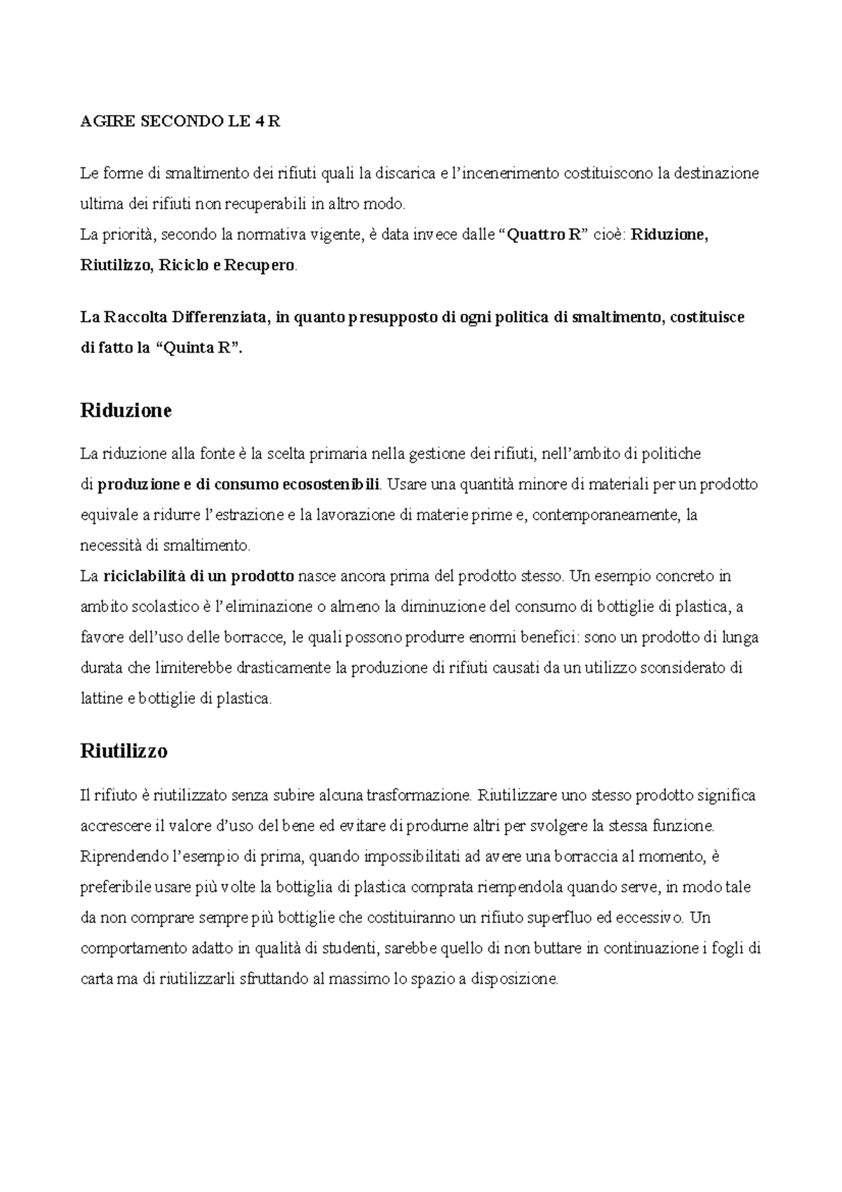 Agire Secondo LE 4 R - appunti cittadinanza - AGIRE SECONDO LE 4 R Le ...