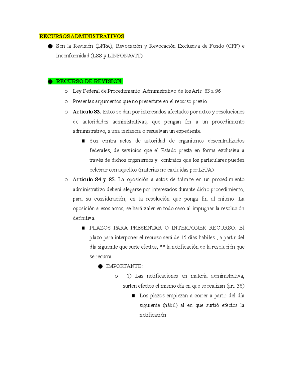 Recursos Administrativos - RECURSOS ADMINISTRATIVOS Son la Revisión ...