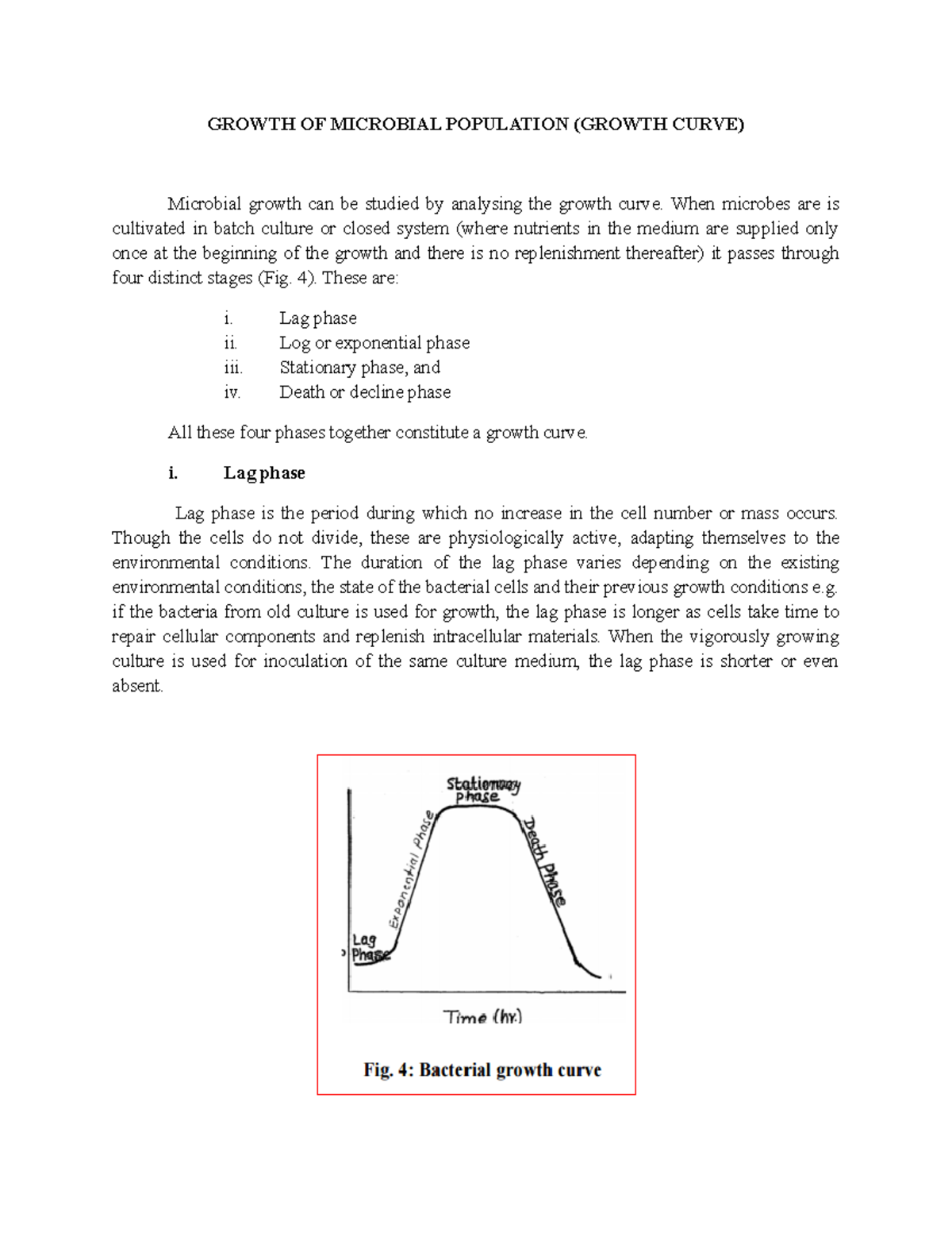 Growth curve - Its a lecture note - GROWTH OF MICROBIAL POPULATION ...