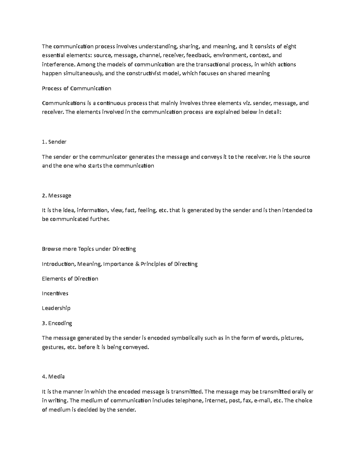 Process of communication - The communication process involves ...