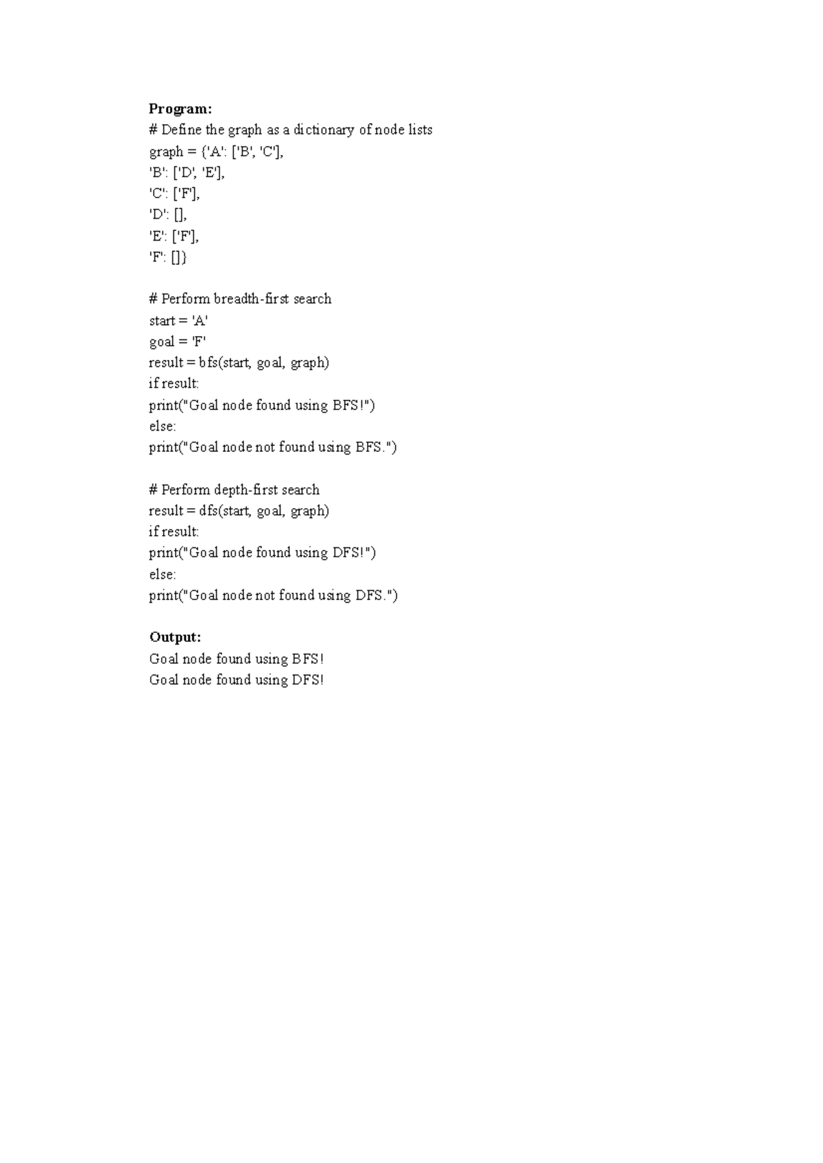 Aiml Lab Manual Define The Graph As A Dictionary Of Node Lists