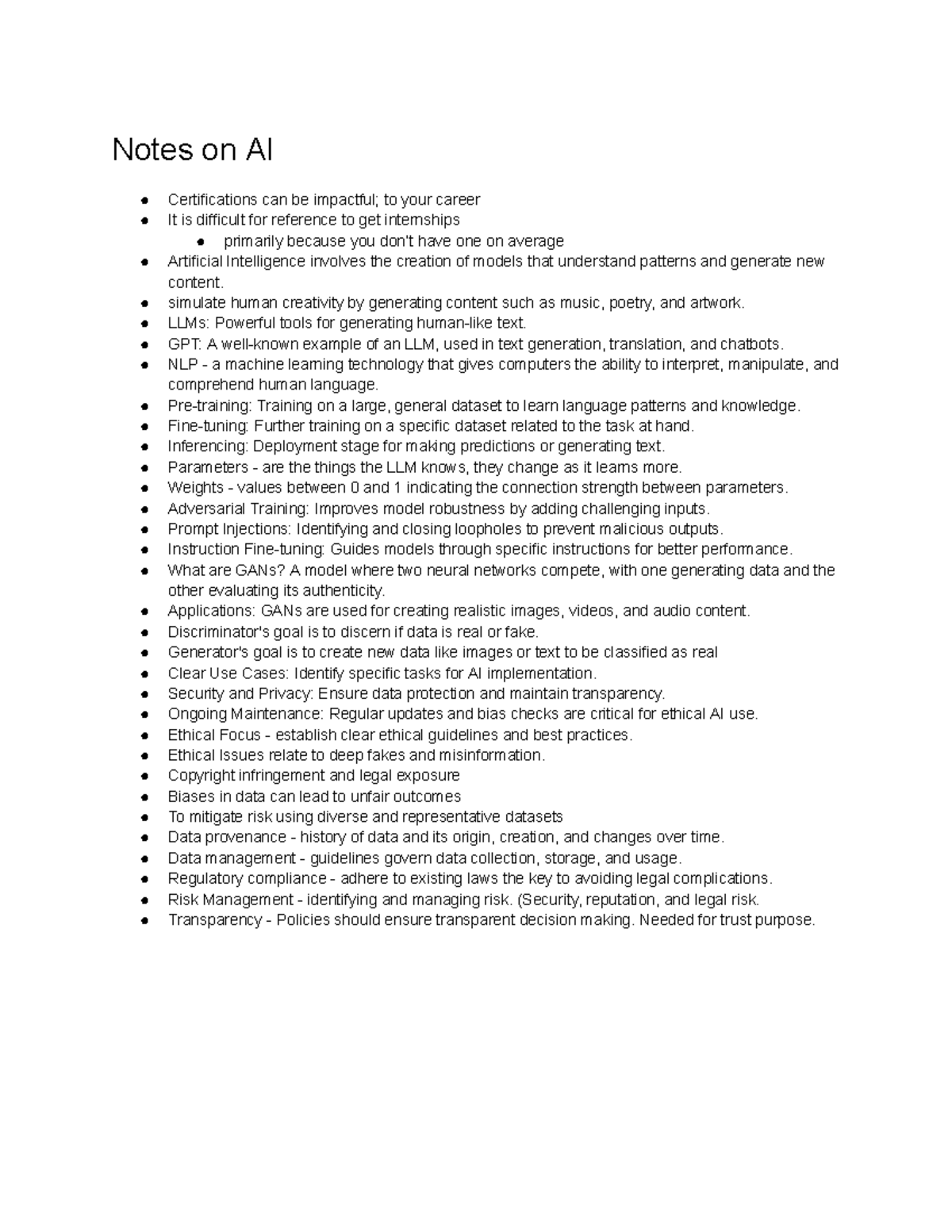 Notes on AI - Notes on AI Certifications can be impactful; to your ...