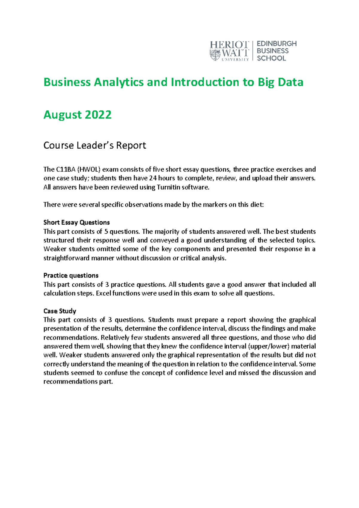 Data And Analytics Notes Business Analytics And Introduction To Big Data August 2022 Course